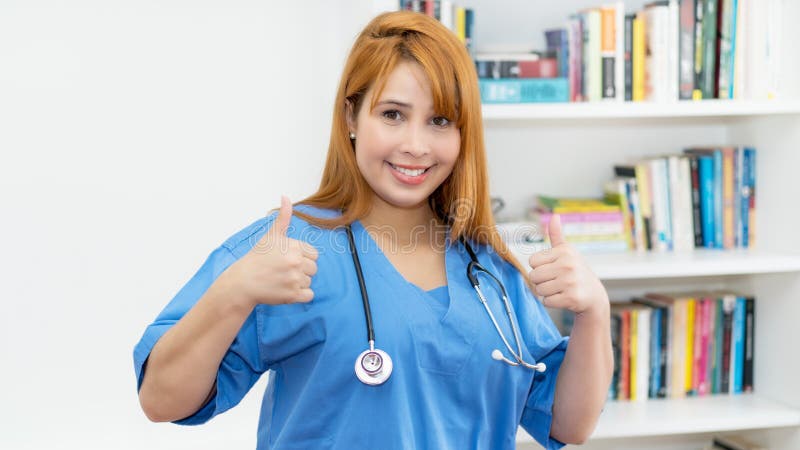 Optimistic German Nurse Looking at Camera at Work Stock Photo - Image ...