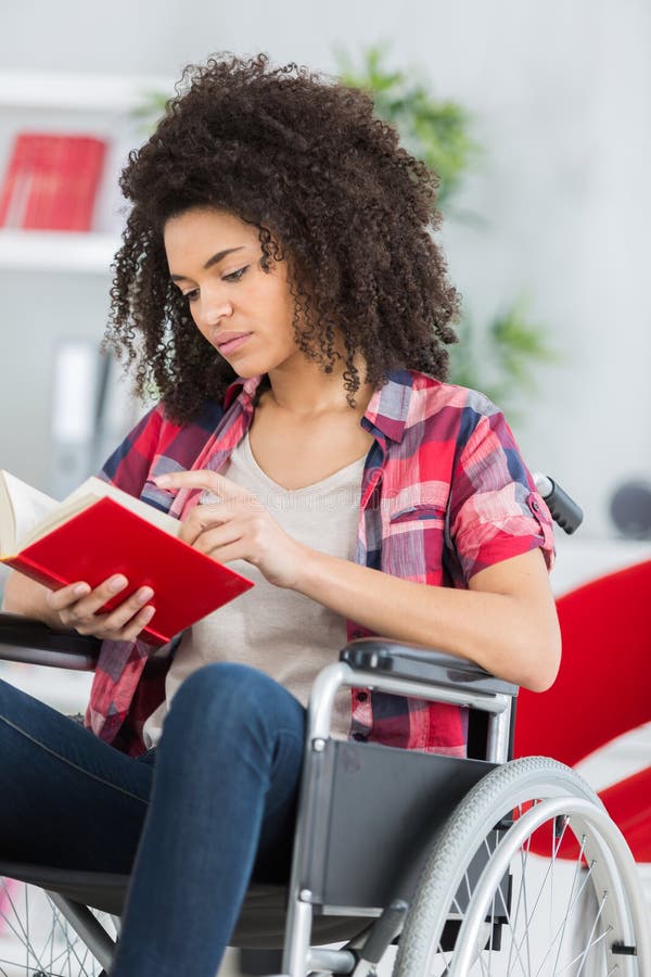 Optimistic Handicapped Woman Readying Stock Image - Image of home ...