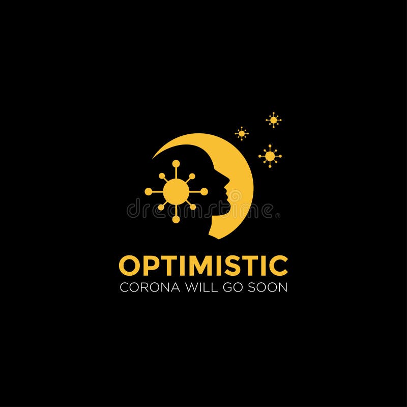 Optimistic Logo, Shadow Human Head on Moon Vector Stock Vector ...
