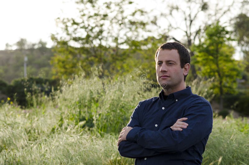 Optimistic Man Looking Forward To the Future. Stock Image - Image of ...