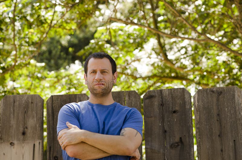 Optimistic Man Outdoors on a Sunlight Day. Stock Image - Image of shirt ...