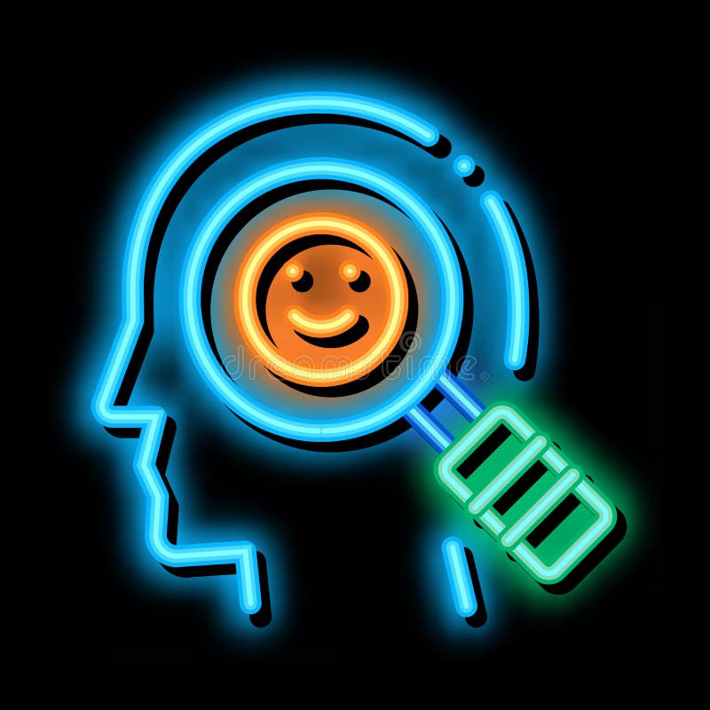 Optimistic Way of Thinking Biohacking Neon Glow Icon Illustration Stock ...