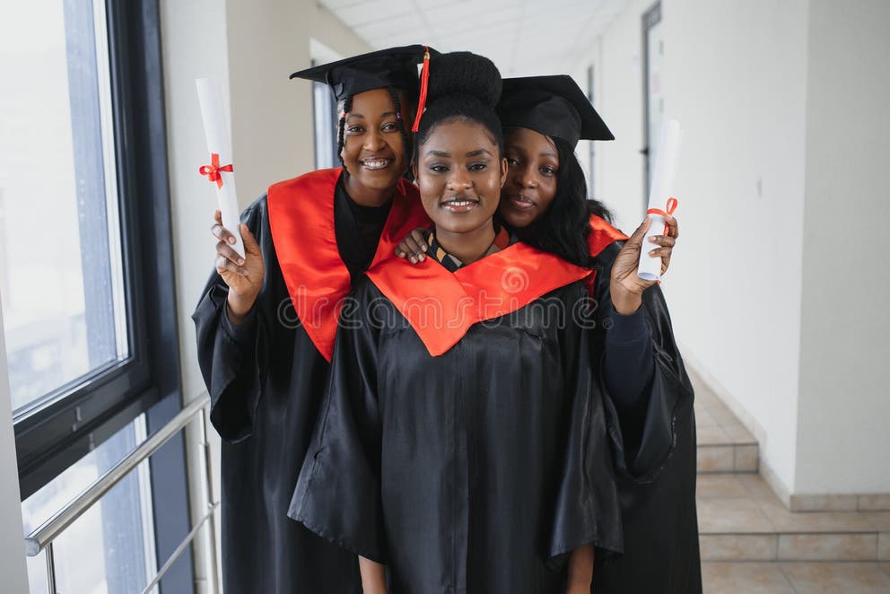 Optimistic Young University Graduates at Graduation Stock Photo - Image ...