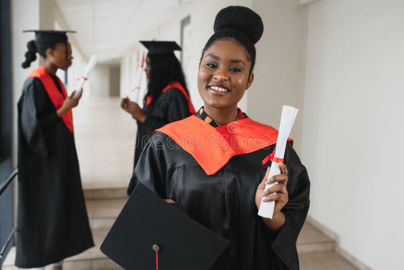 Optimistic Young University Graduates at Graduation Stock Image - Image ...