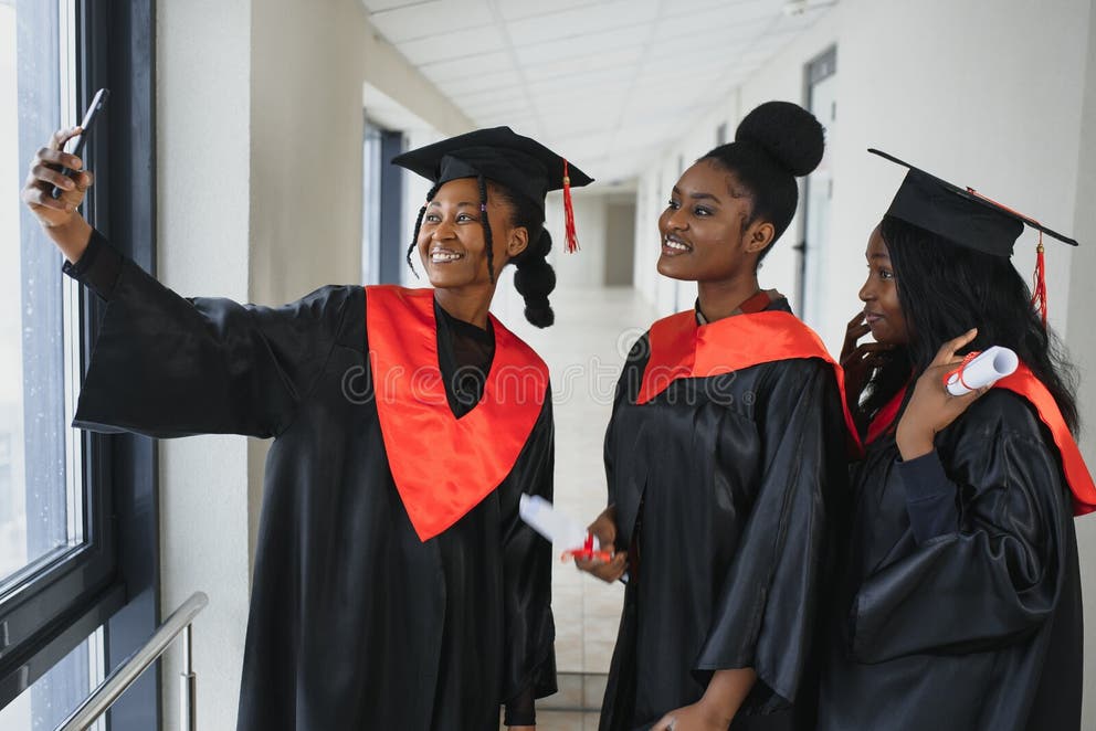 Optimistic Young University Graduates at Graduation Stock Photo - Image ...
