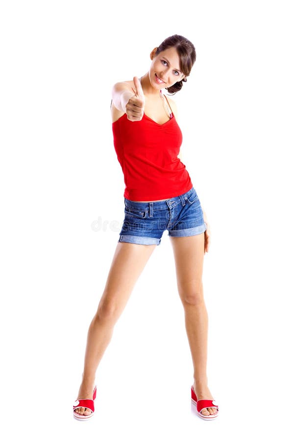 Optimistic young woman stock image. Image of pose, joyful - 12620491