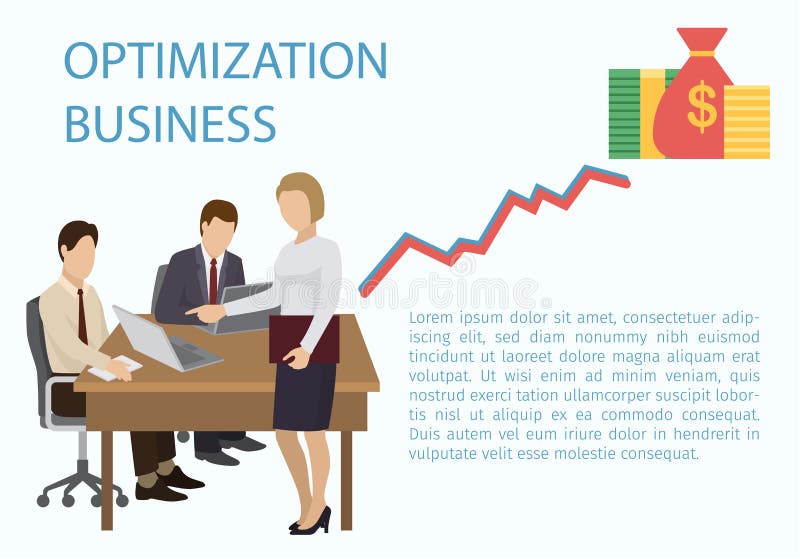 Optimization Business Banner. Consulting Group Poster, Banner Vector ...