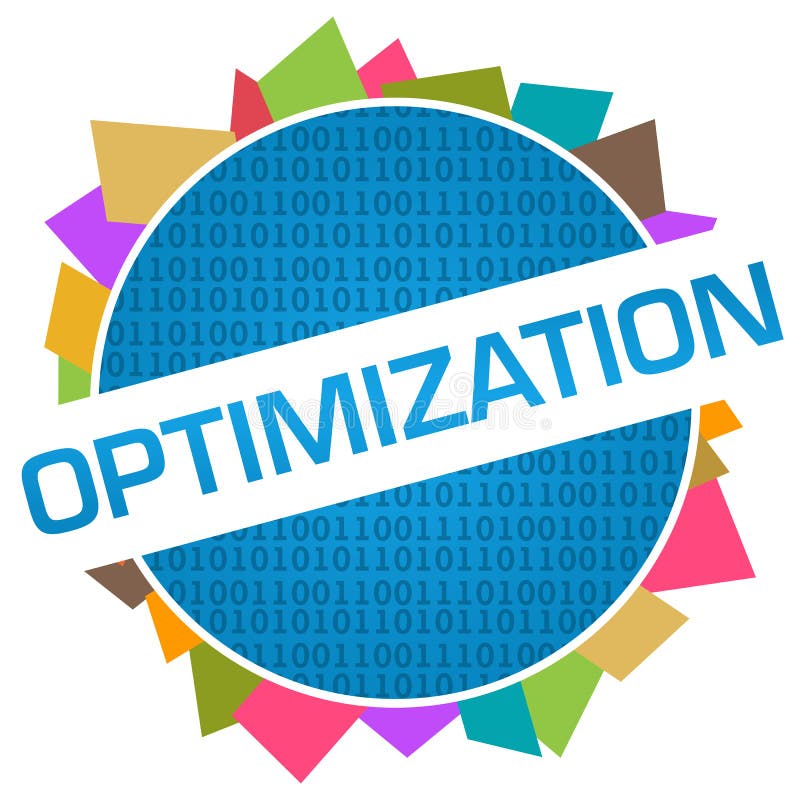 Optimization Colorful Blue Binary Circular Badge Style Stock ...