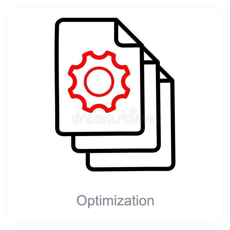 Optimization and Gear Icon Concept Stock Illustration - Illustration of ...