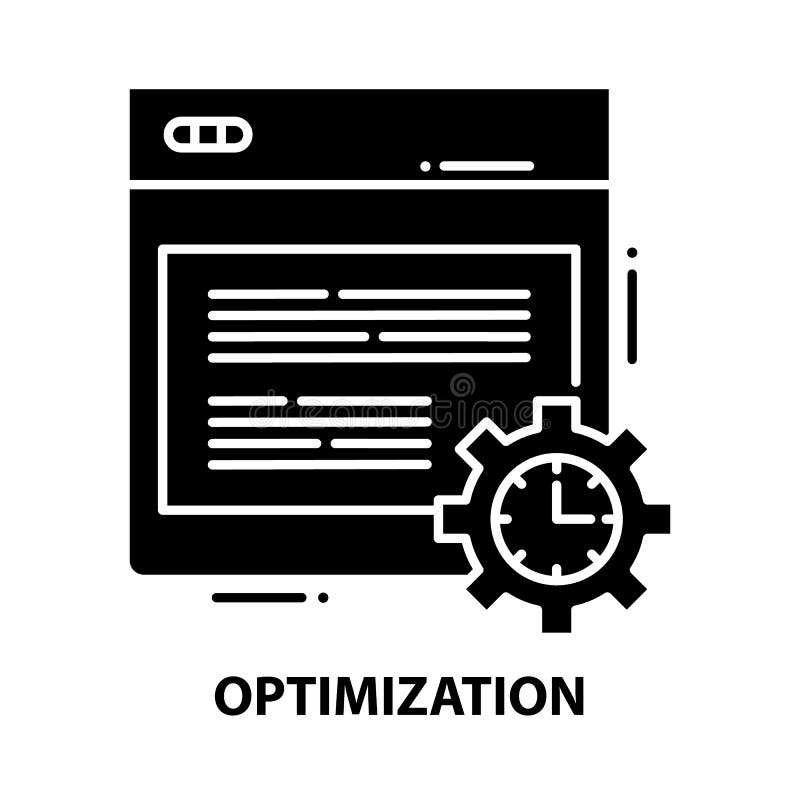 Optimization Icon, Black Vector Sign with Editable Strokes, Concept ...