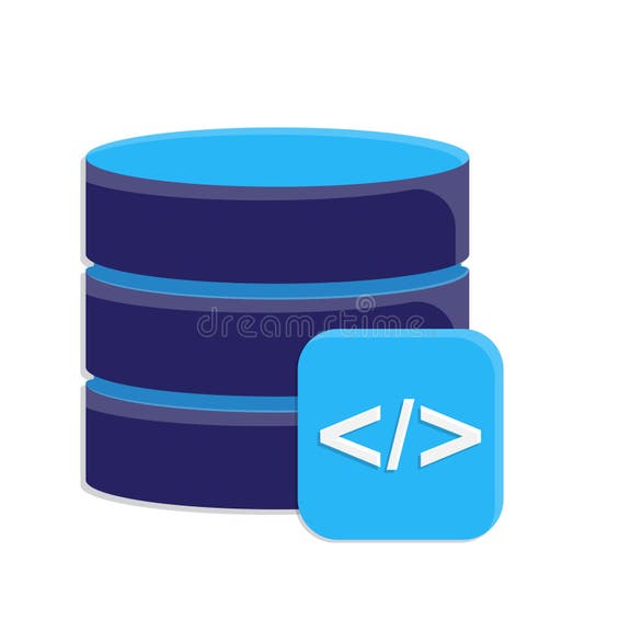 Optimization Icon. Database Optimization. Database Stack with Programming Code Stock Vector ...