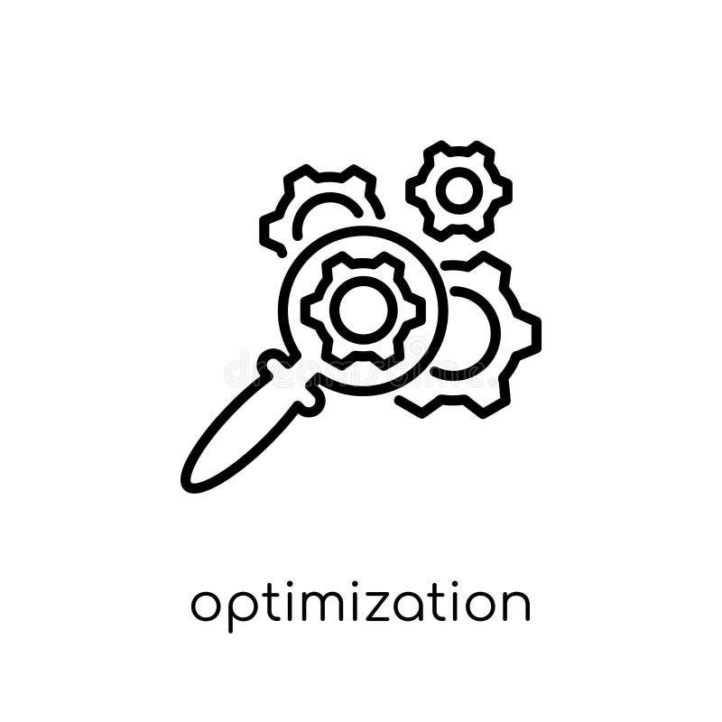 Optimization Icon Trendy Modern Flat Linear Vector Optimization Stock Vector Illustration Of