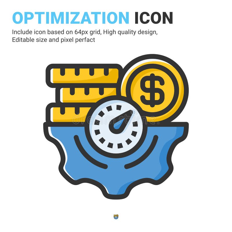 Optimization Icon Vector with Outline Color Style Isolated on White ...
