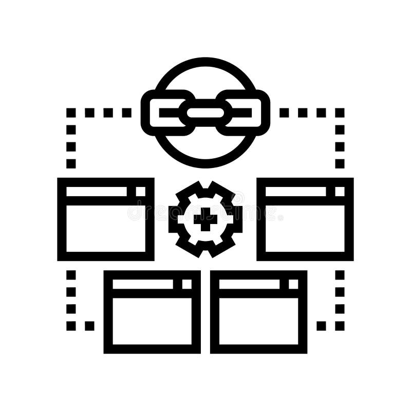 Optimization Link Line Icon Vector Illustration Stock Vector ...