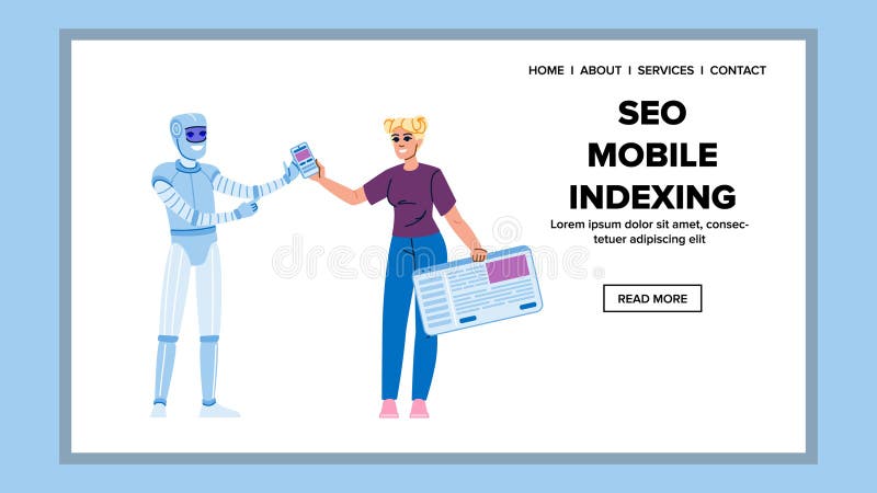 Optimization Seo Mobile Indexing Vector Stock Illustration ...