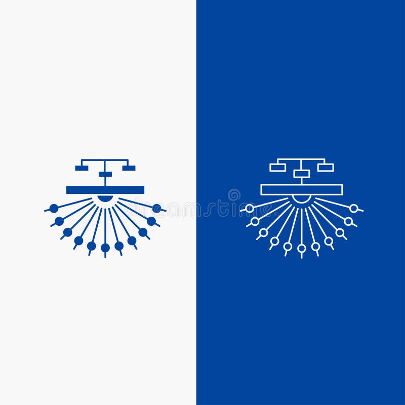 Optimization, Site, Site, Structure, Web Line and Glyph Web Button in Blue Color Vertical Banner ...