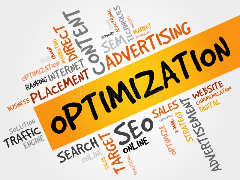 OPTIMIZATION word cloud stock illustration. Illustration of expert ...