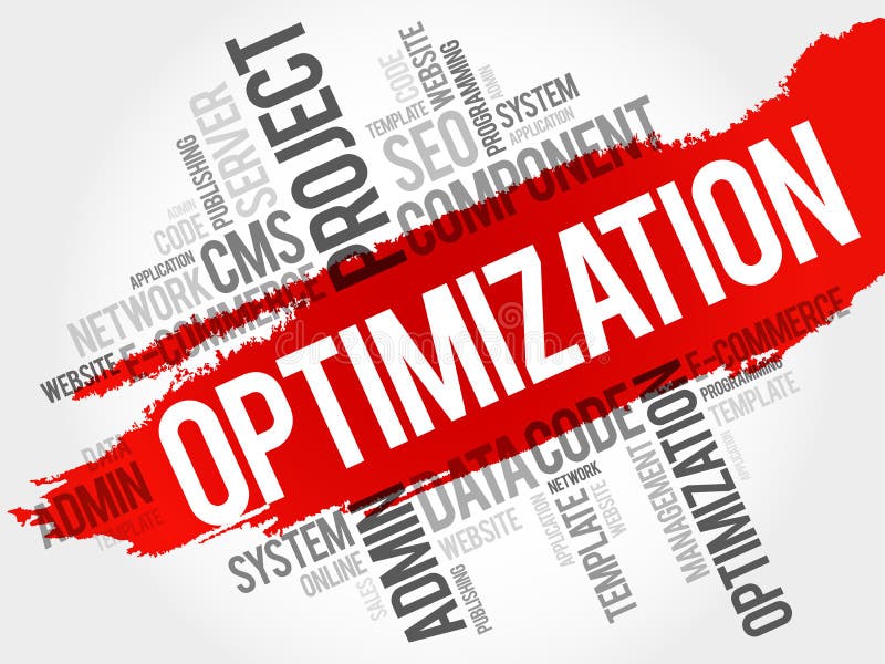 OPTIMIZATION word cloud stock illustration. Illustration of list ...