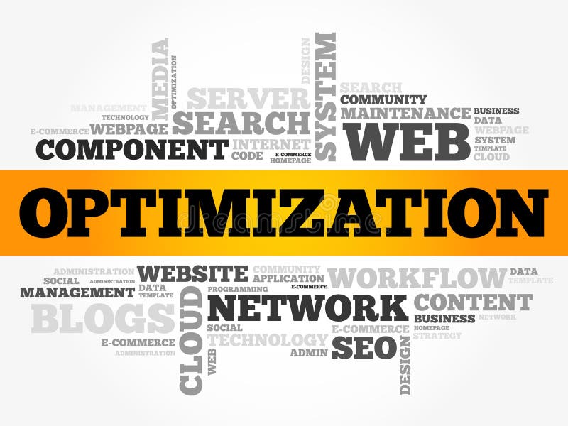 OPTIMIZATION Word Cloud Collage Stock Illustration - Illustration of ...