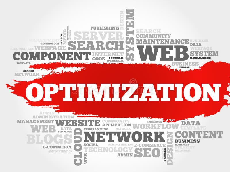 OPTIMIZATION word cloud stock illustration. Illustration of keyword ...