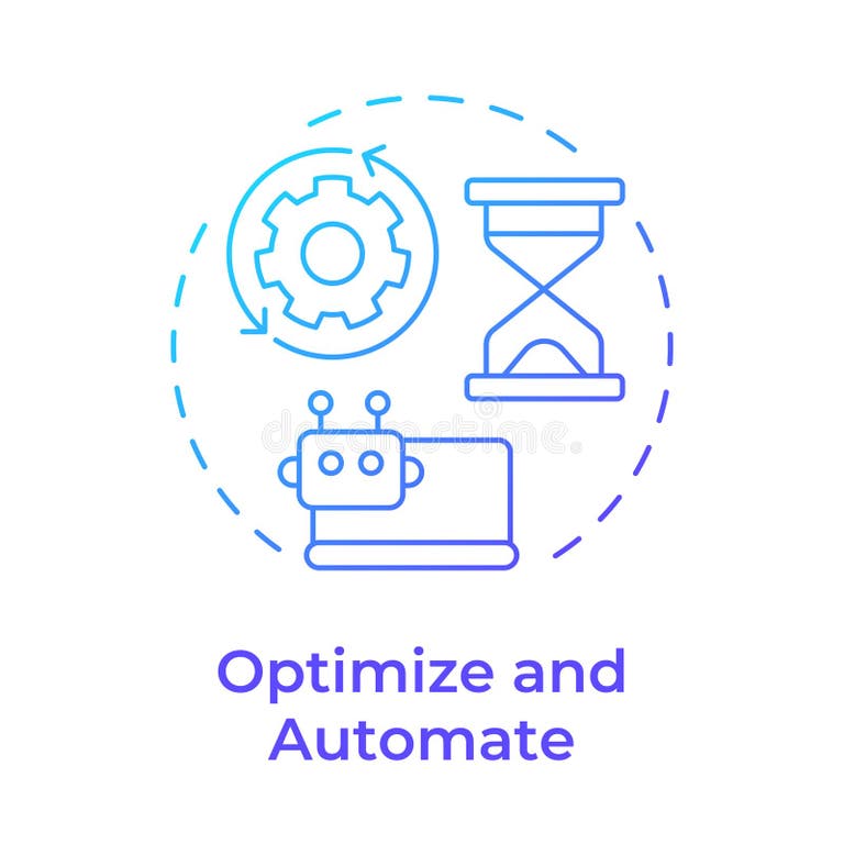 Optimize and Automate Blue Gradient Concept Icon Stock Vector ...