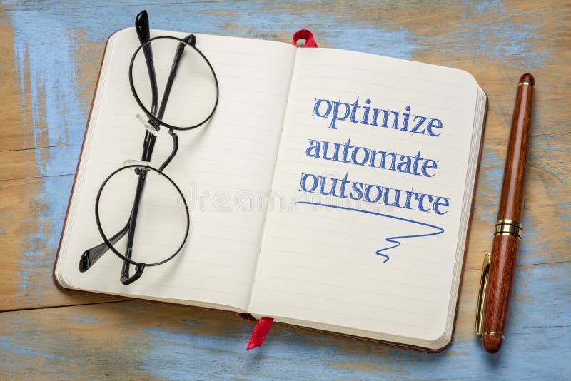 Optimize, Automate, Outsource - Business Concept Stock Image - Image of ...