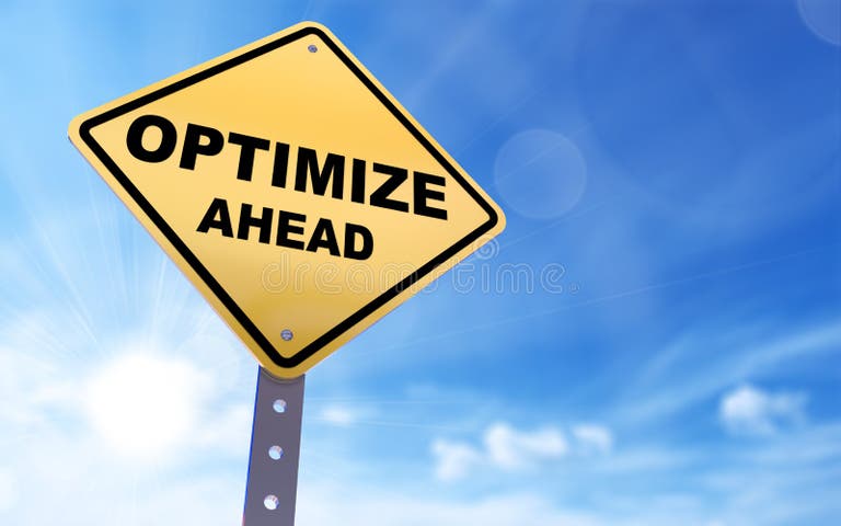 Optimize sign stock illustration. Illustration of background3d - 113730767