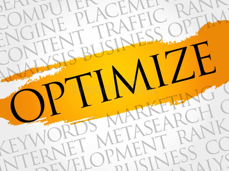 OPTIMIZE Word Cloud Collage Stock Illustration - Illustration of ...
