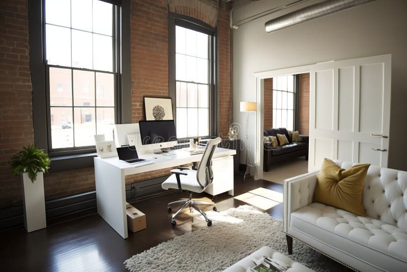 Practical Home Office: Built-in Desk, Ergonomic Chair, and Organized ...