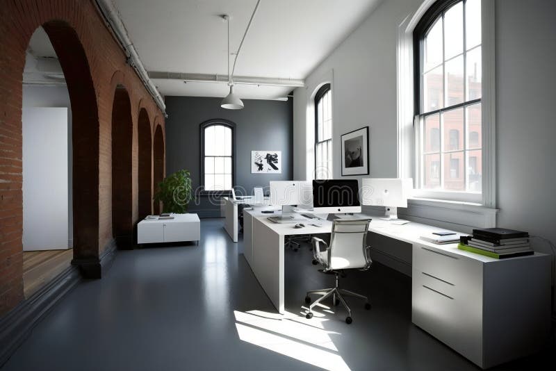 Practical Home Office: Built-in Desk, Ergonomic Chair, and Organized ...