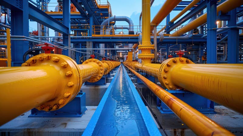 Optimized Gas & Oil Refinery Process with Industrial Pipeline for ...