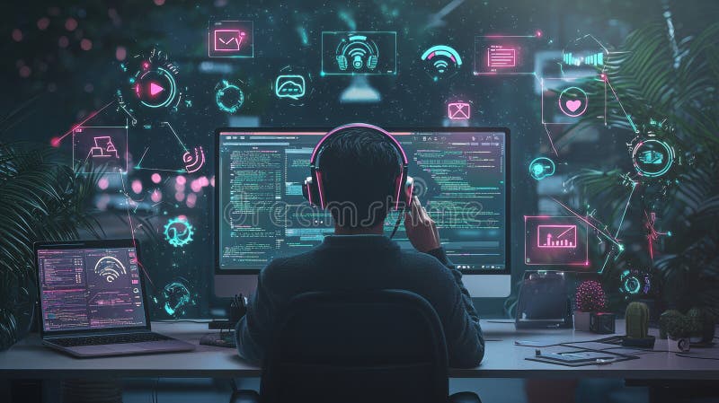 Optimized Technical Support and Customer Service Operator Working at a ...