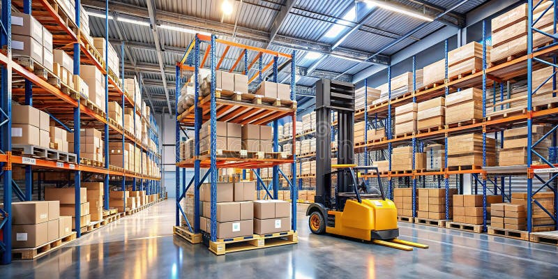 Optimized Warehouse Interior Efficient Pallet Racking Forklift and ...