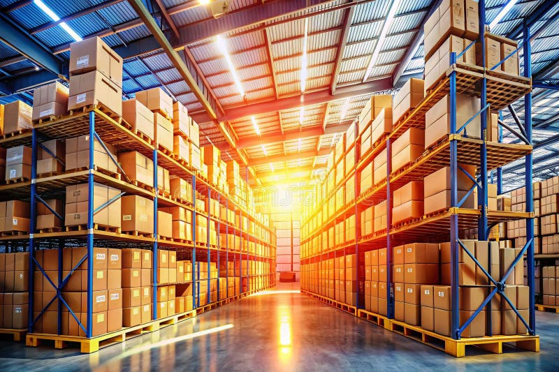 Optimized Warehouse Interior Efficient Product Storage Inventory ...