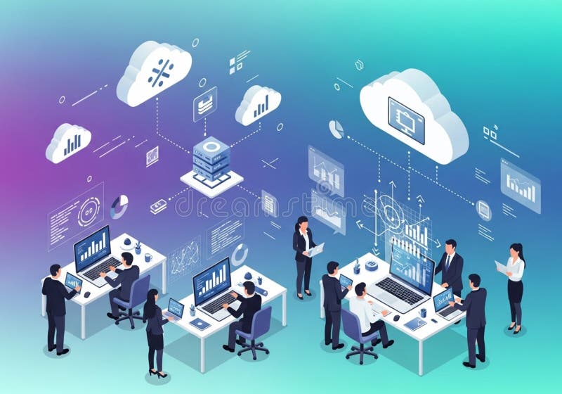 Optimizing Business Operations through Secure and Scalable Digital Solutions Stock Illustration ...