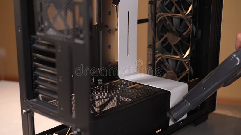 Optimizing Desktop Performance and Cooling. Close-up Cropped Shot of ...