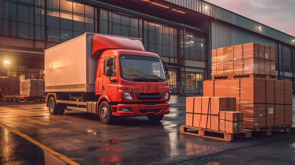 Optimizing Distribution Operations, Delivery Truck Loaded with Boxes at ...
