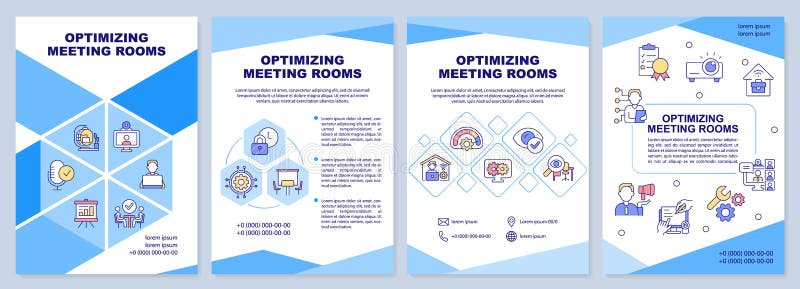 Optimizing Meeting Rooms Blue Brochure Template Stock Illustration ... Optimizing Meeting Rooms Blue Brochure Template Stock Illustration ...