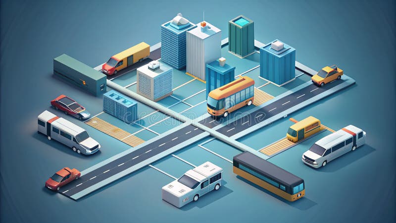 Flowchart Visualizing City Transportation Networks Stock Illustrations ...