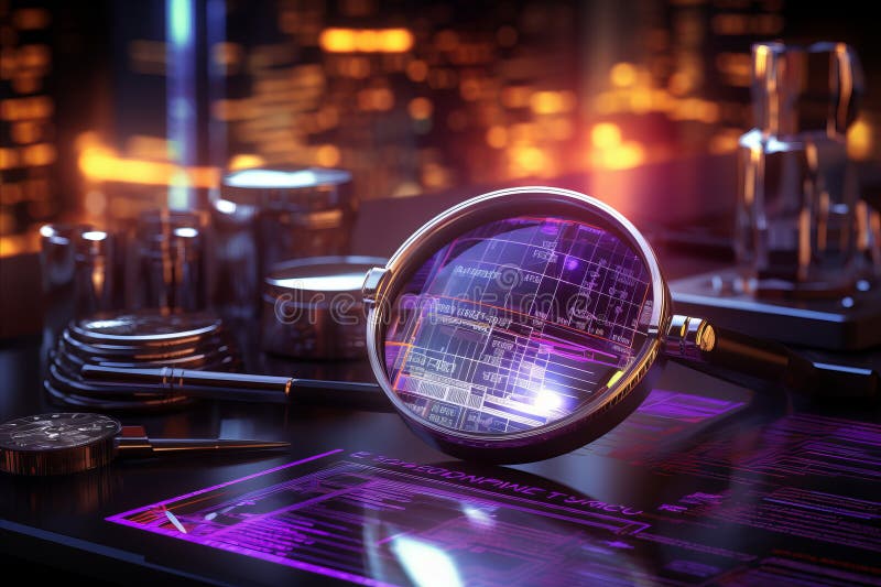 Optimizing Website Data. Seo Analysis, Magnifier, Charts, Graphs ...