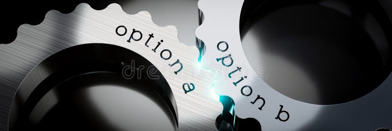 Option a and B - Gears Concept - 3D Illustration Stock Illustration ...