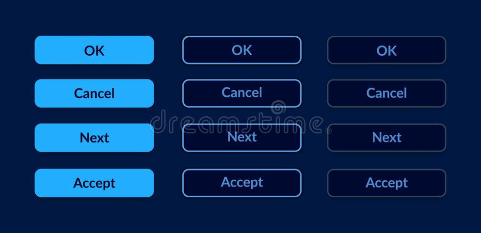 Option Buttons UI Elements Kit Stock Vector - Illustration of banking ...