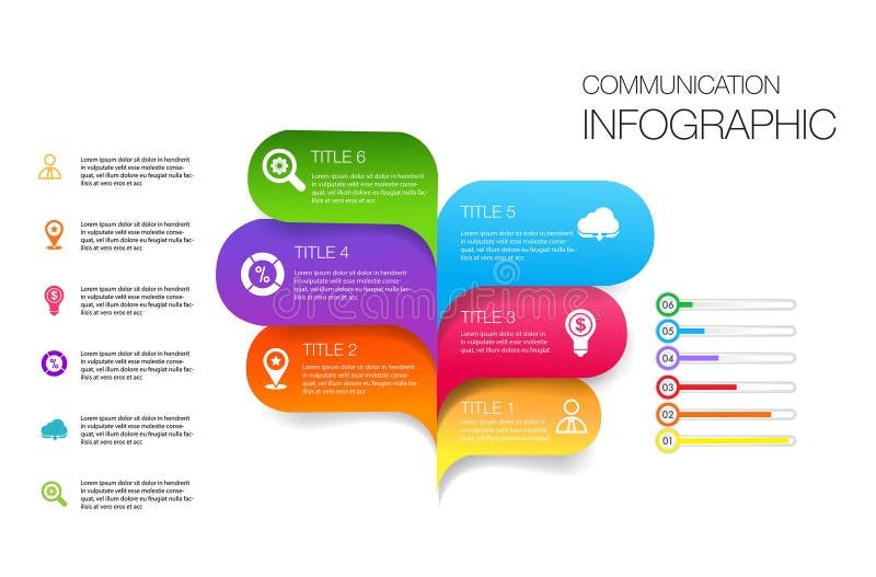 6 Option Colorful Bubble Speech Infographic Stock Illustration ...
