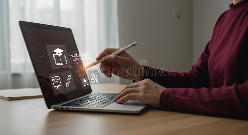 Online Learning Revolution Student Engaged with Digital Education and ...