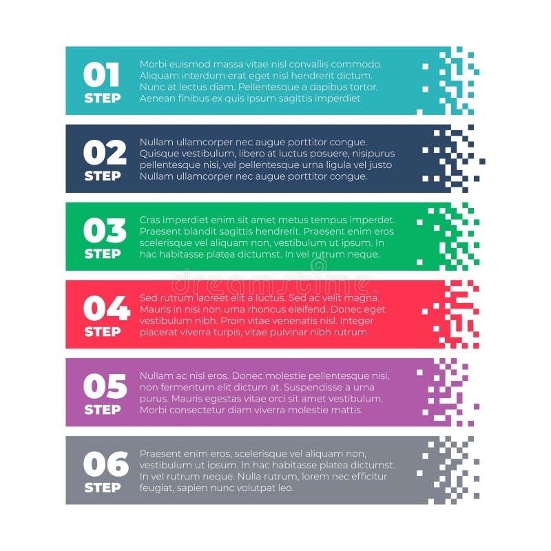 Option Infographics. Pixel Color Banners with Mosaic Gradient ...