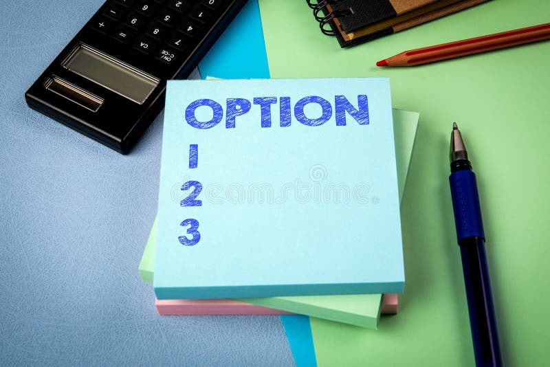 Option List. Notepad with Text on Office Table Stock Photo - Image of ...