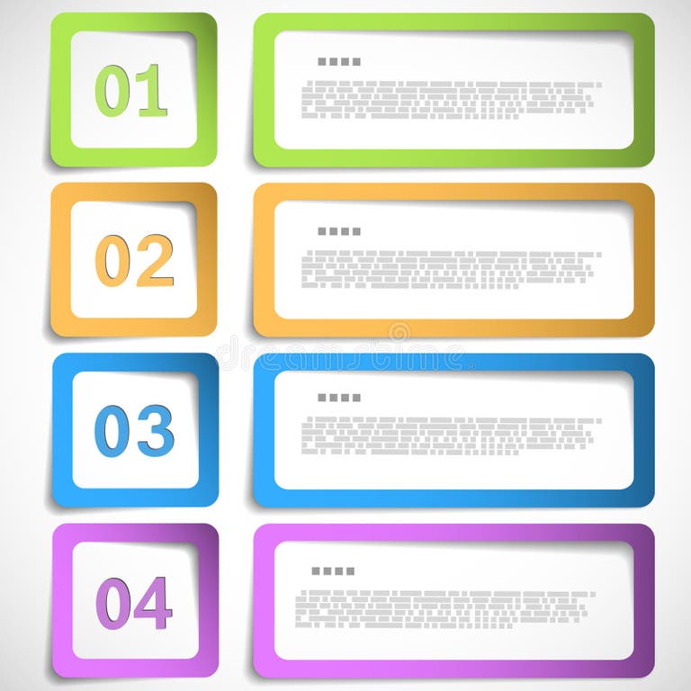 1-2-3-4 Option - Paper Frames Template Stock Vector - Illustration of ...
