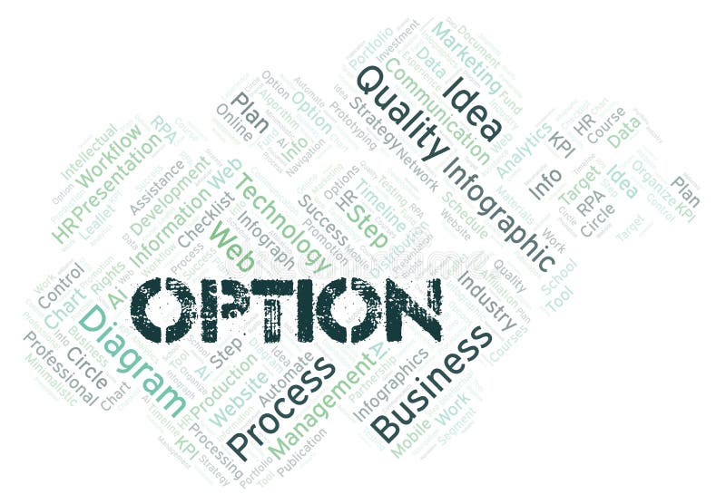 Option Typography Word Cloud Create with the Text only. Stock ...