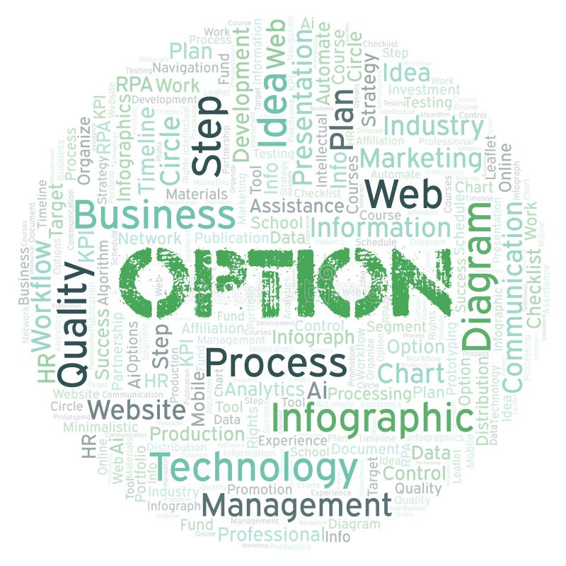 Option Typography Word Cloud Create with the Text only. Stock ...