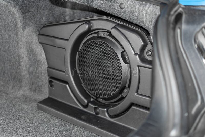 Trunk Boot Mounted Car Subwoofer Stock Image - Image of bolts, music ...